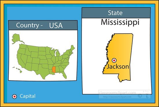 us map state mississippi square clipart image - Classroom Clip Art