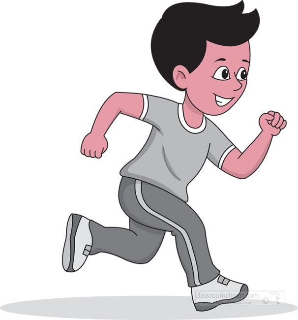jogging running for exercise gray color - Classroom Clip Art