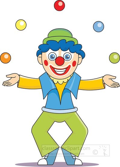joker clown juggling balls in air clipart - Classroom Clip Art