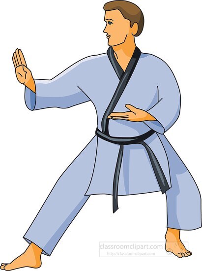 Free karate back stance gesture - Classroom Clipart