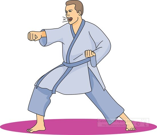 Free karate forward stance 5 - Classroom Clipart