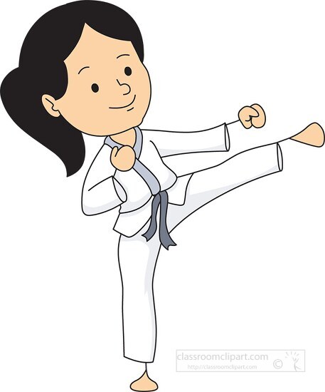 karate side kick 548 - Classroom Clipart