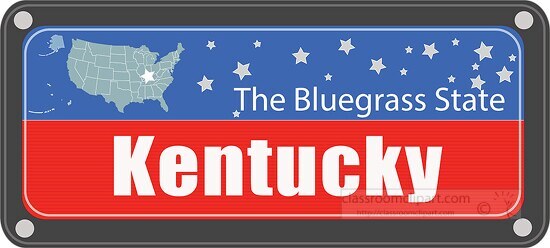 kentucky state license plate with nickname clipart - Classroom Clip Art