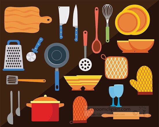 kitchen baking utensil set clipart - Classroom Clip Art