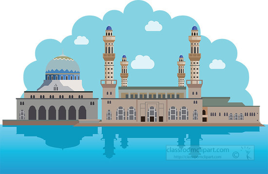 kota kinabalu city floating mosque sabah borneo clipart - Classroom ...