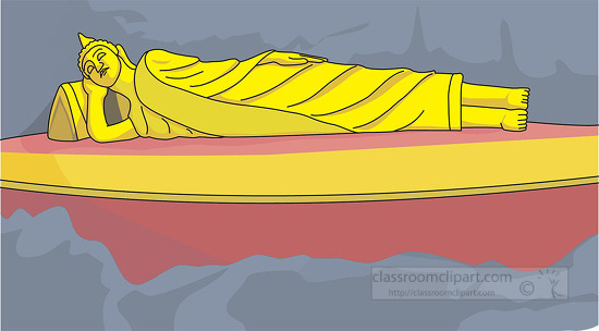 large reclining buddha luang prabang laos clipart - Classroom Clip Art