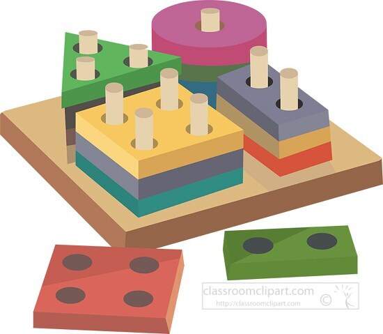 learning blocks on peg board clipart - Classroom Clipart