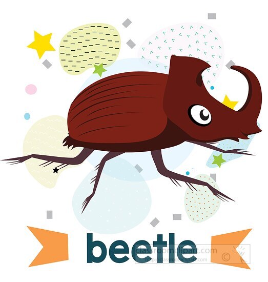 learning to read pictures and word beetle - Classroom Clip Art