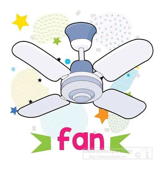 learning to read pictures and word fan - Classroom Clip Art
