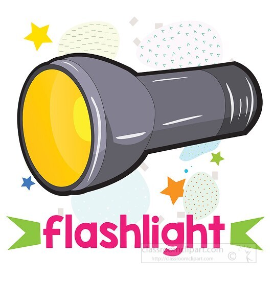 learning to read pictures and word flashlight - Classroom Clip Art