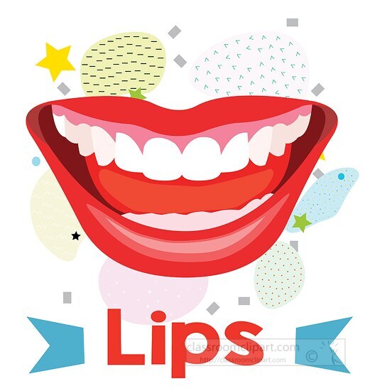learning to read pictures and word lips - Classroom Clip Art