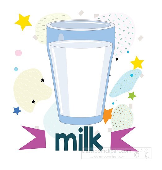 learning to read pictures and word milk - Classroom Clip Art