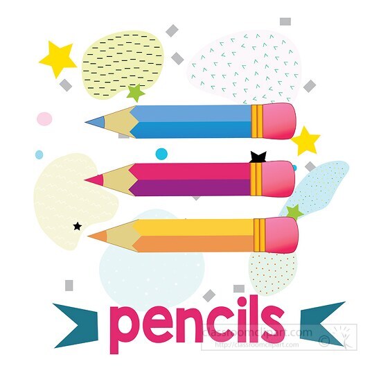 learning to read pictures and word pencils - Classroom Clip Art