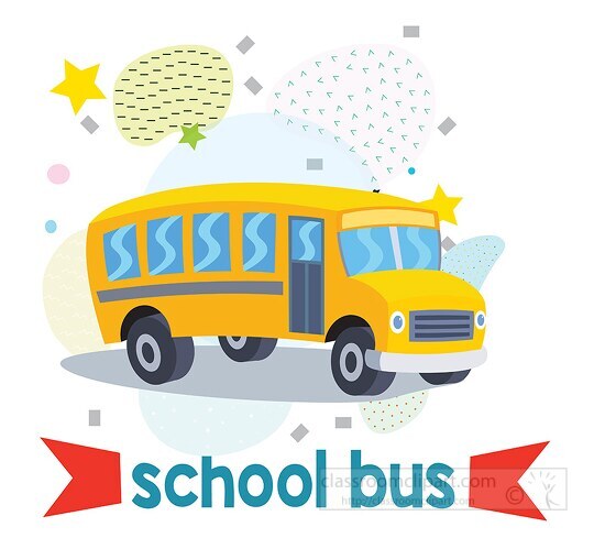 learning to read pictures and word school bus - Classroom Clip Art