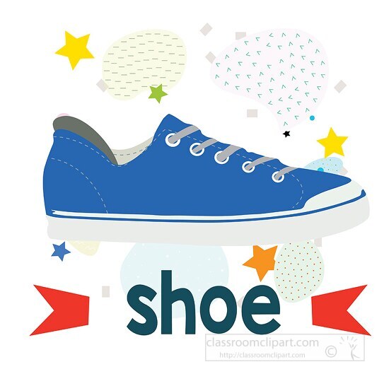 learning to read pictures and word shoe - Classroom Clip Art