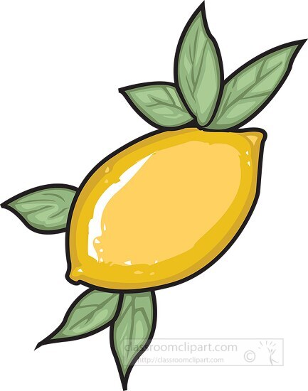 lemon with leaf clipart - Classroom Clip Art