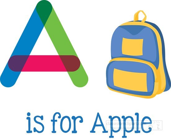 letter a is for apple - Classroom Clip Art