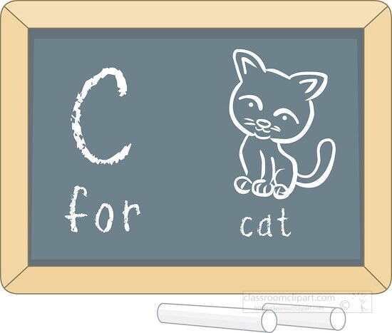 letter alphabet chalkboard c cat clipart - Classroom Clip Art