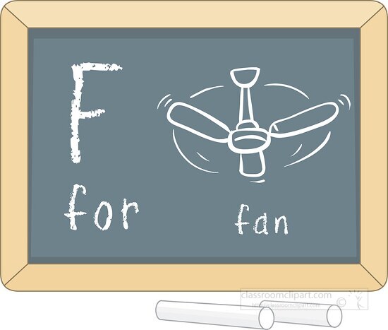 Chalkboard letters with Pictures-letter alphabet chalkboard f fan clipart