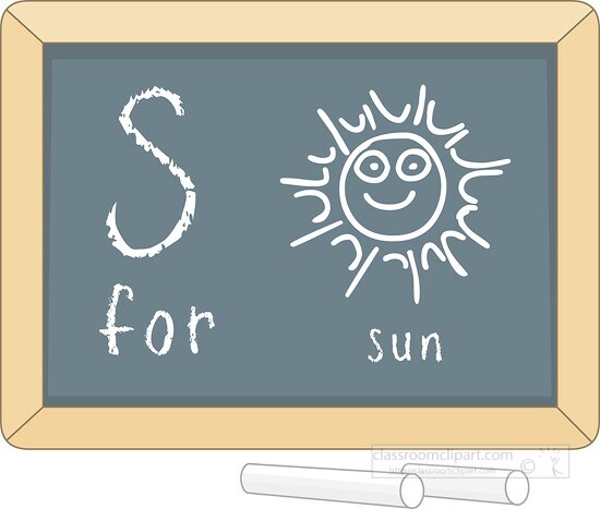 letter alphabet chalkboard s sun clipart - Classroom Clip Art