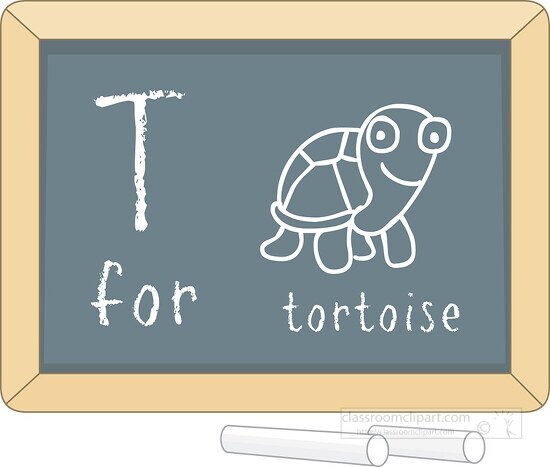letter alphabet chalkboard t tortoise clipart - Classroom Clip Art