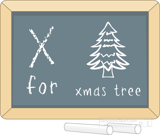 letter alphabet chalkboard x tree 24 clipart - Classroom Clip Art