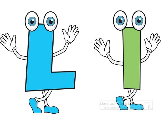 letter alphabet l upper lower case cartoon - Classroom Clip Art