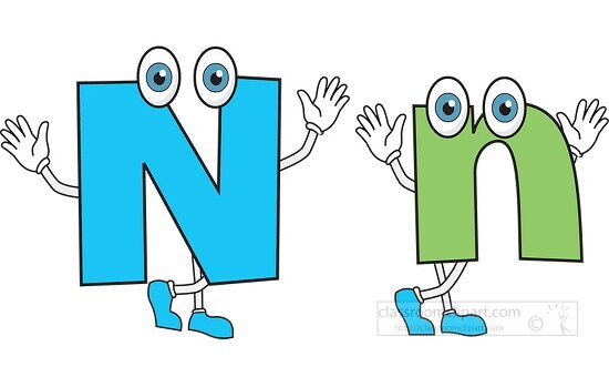 letter alphabet n upper lower case cartoon - Classroom Clip Art
