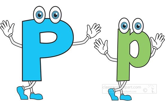 letter alphabet p upper lower case cartoon - Classroom Clip Art