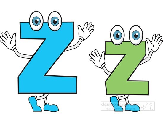 letter alphabet z upper lower case cartoon - Classroom Clip Art