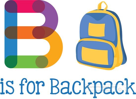 letter b is for backpack - Classroom Clip Art