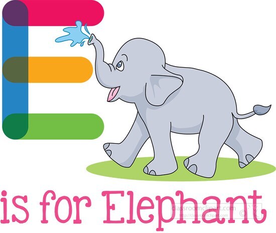 Elephant Clipart-letter e is for elephant