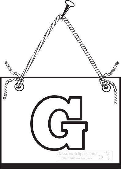 Letters on Hanging Chalkboard-letter G hanging on board