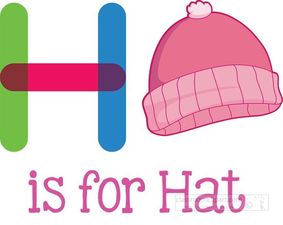 Color Letters with Pictures-letter h is for hat
