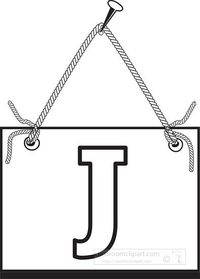 Letters on Hanging Chalkboard - letter J hanging on board