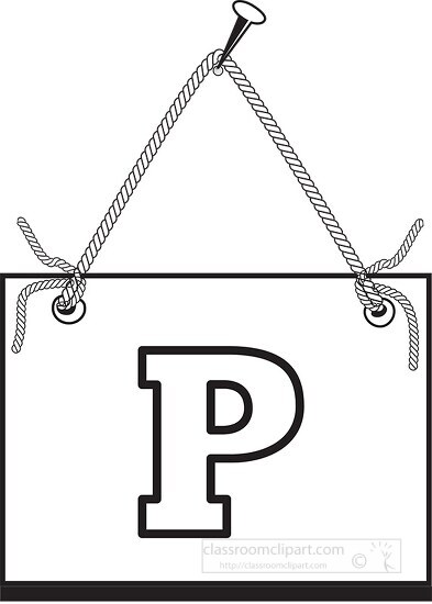 Letters on Hanging Chalkboard - letter P hanging on board