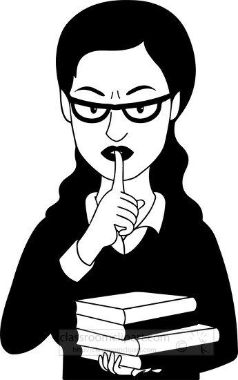 Free librarian black outline clipart - Classroom Clipart