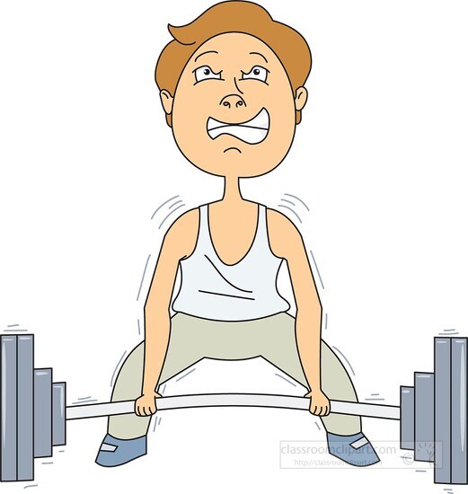 lifting weights cartoon 01 - Classroom Clip Art