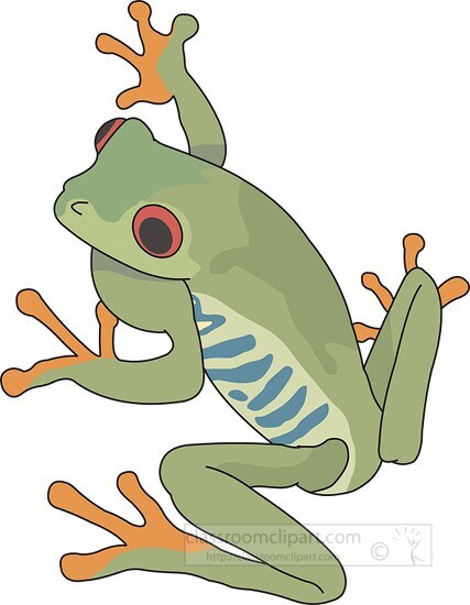 light green tree frog clipart - Classroom Clip Art