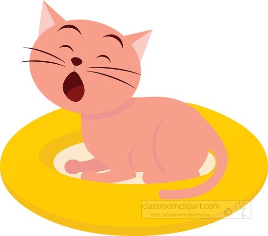 little cat yawning clipart - Classroom Clip Art