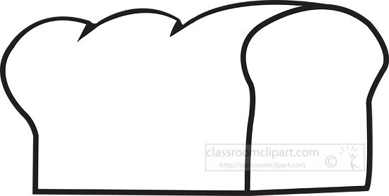 loaf of bread black outline - Classroom Clipart