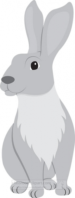 Free long eared rabbit animal gray clipart 618 - Classroom Clipart
