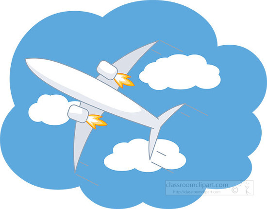 looking up at airplane in sky clipart 81588 - Classroom Clip Art