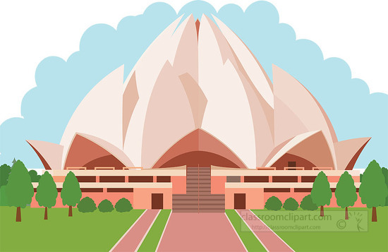 lotus temple delhi india clipart - Classroom Clip Art