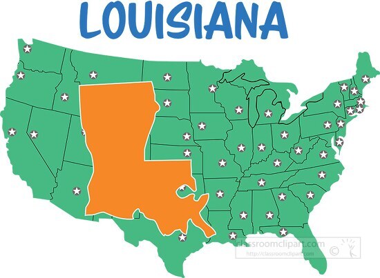 louisiana map united states clipart - Classroom Clip Art