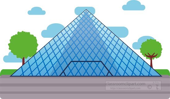 louvre museum in paris france clipart - Classroom Clip Art