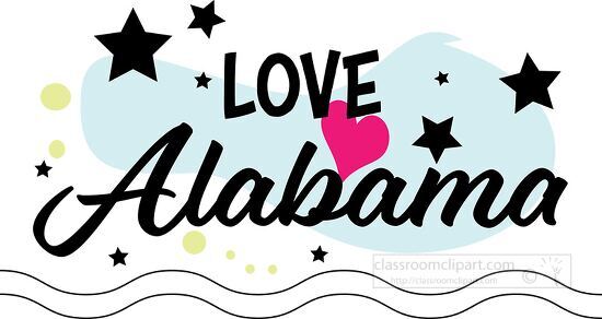 Love alabama Logo Clipart - Classroom Clip Art