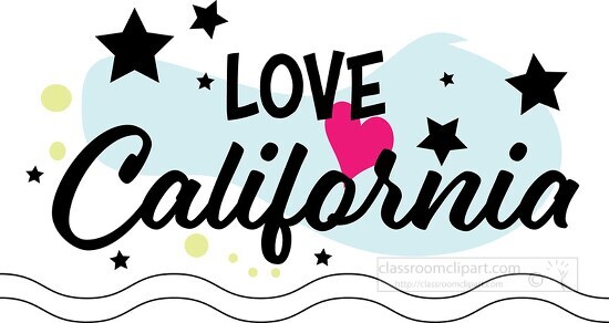 California State Clipart-Love california Logo Clipart