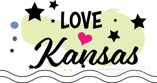 kansas state map silhouette style clipart - Classroom Clip Art