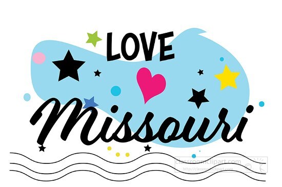 Love Mississippi Hearts Stars Logo Clipart - Classroom Clipart